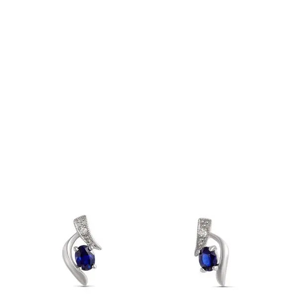 Benbridge Sapphire & Diamond Earrings In 14k White Gold - Purple