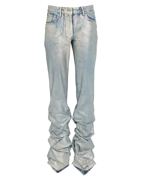 Patrizia Pepe Straight Leg Jeans With Gathered Detail