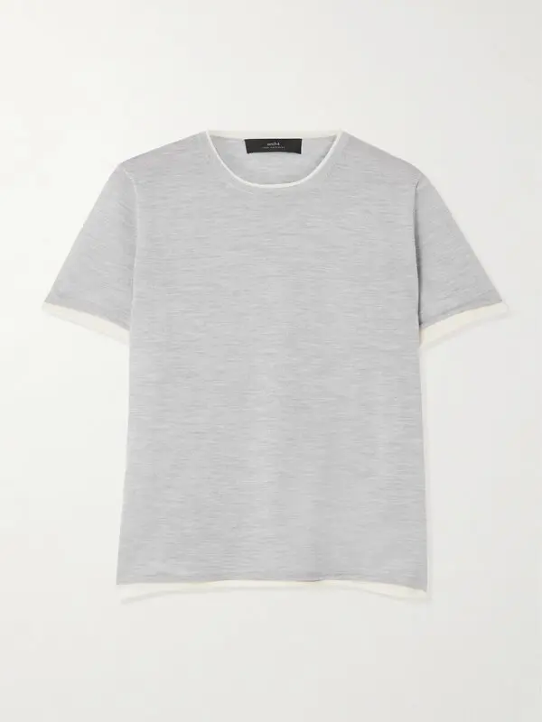 Arch4 Selcombe Organic Cashmere Layered Top - Gray