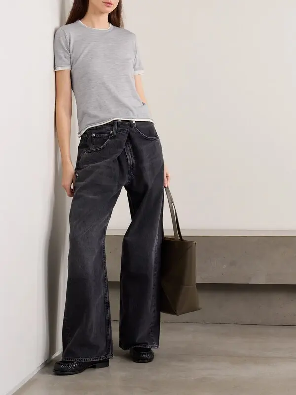 Arch4 Selcombe Organic Cashmere Layered Top - Gray
