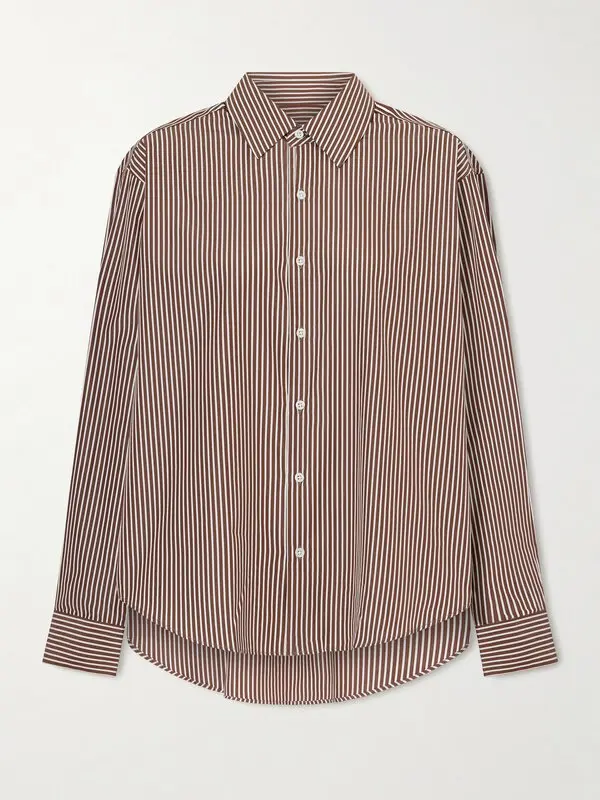 Comme Si La Shirt Classica Striped Cotton-poplin Shirt