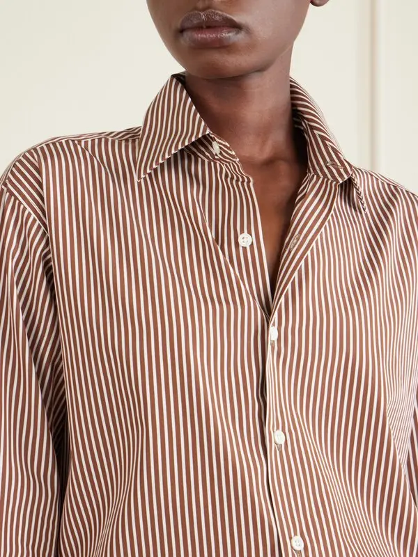 Comme Si La Shirt Classica Striped Cotton-poplin Shirt
