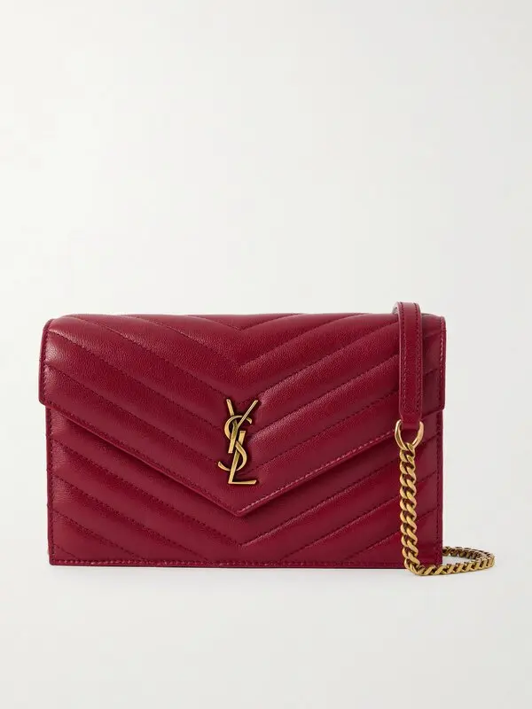 Saint Laurent Cassandre Mini Matelassé Shoulder Bag - Red