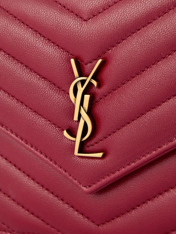 Saint Laurent Cassandre Mini Matelassé Shoulder Bag - Red
