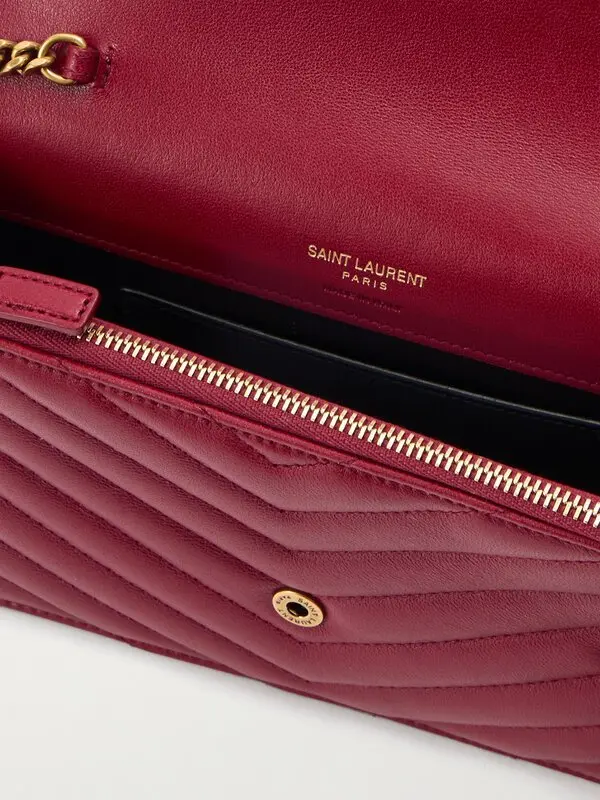 Saint Laurent Cassandre Mini Matelassé Shoulder Bag - Red