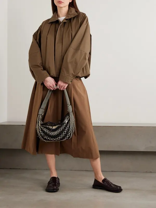 LEMAIRE Pleated Cotton-twill Jacket - Brown