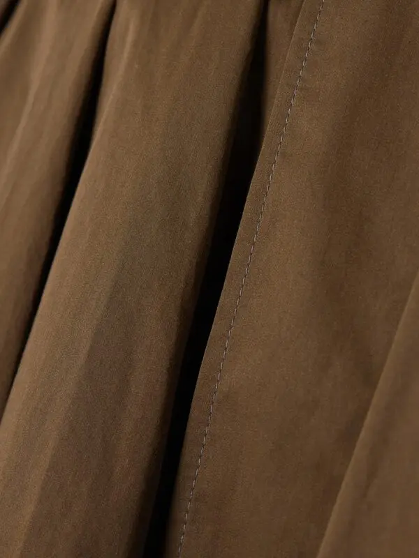 LEMAIRE Pleated Cotton-twill Jacket - Brown
