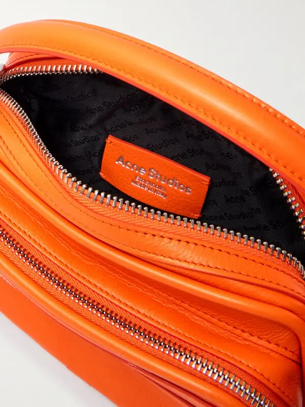 Acne Studios Embellished Textured-leather Shoulder Bag - Orange