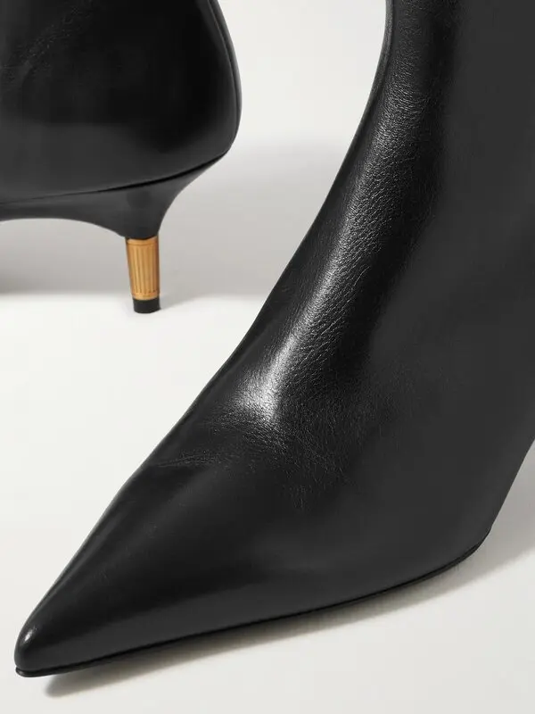 Khaite Bella Leather Ankle Boots - Black