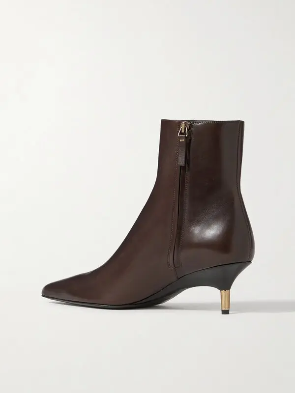 Khaite Bella Leather Ankle Boots