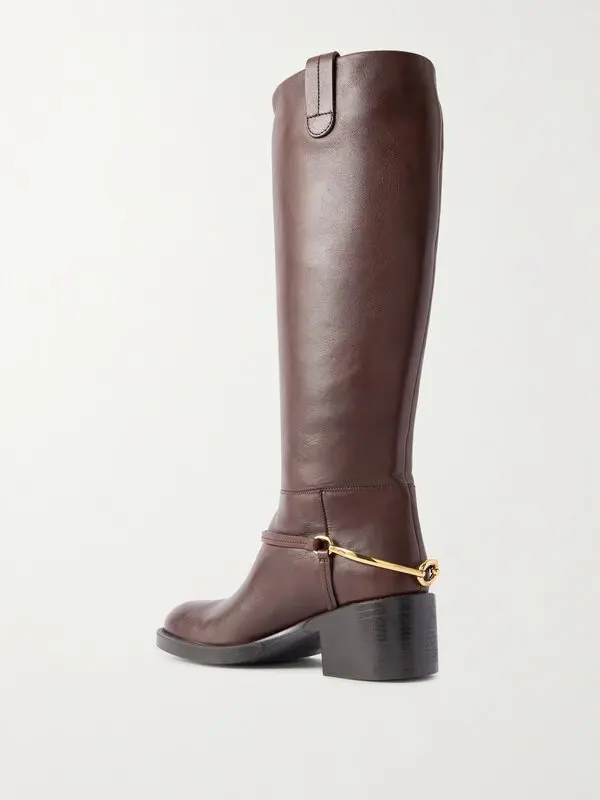Chloé Dakota Embellished Leather Knee Boots