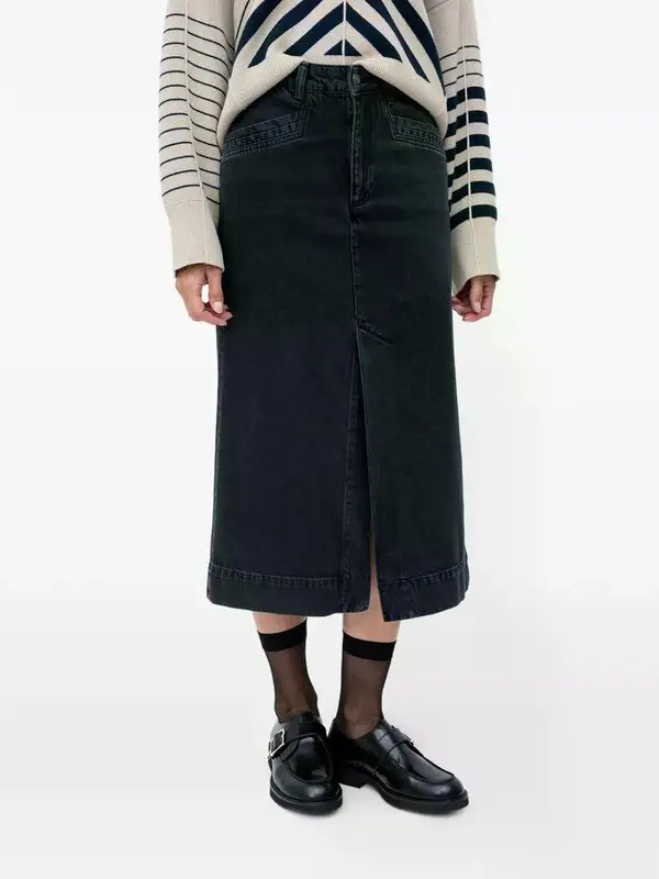 BOSS Split Denim Midi Skirt