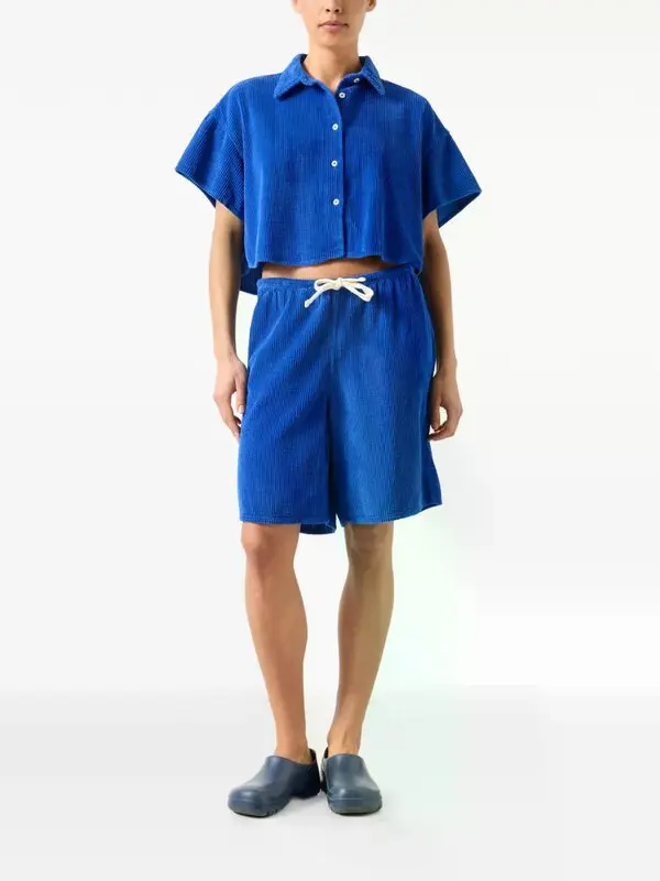 American Vintage Corduroy Drawstring Shorts - Blue