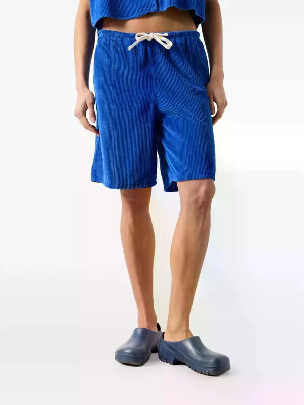 American Vintage Corduroy Drawstring Shorts - Blue