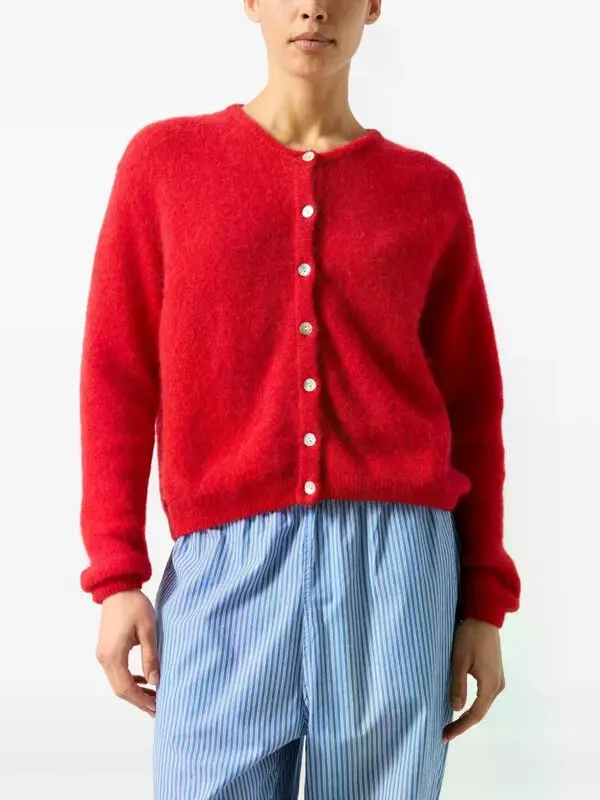 American Vintage Crew-neck Cardigan - Red