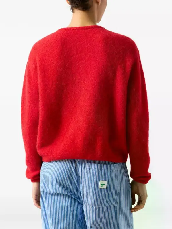 American Vintage Crew-neck Cardigan - Red