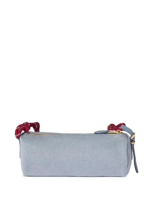 Miu Miu Embroidered Logo Gabardine Shoulder Bag