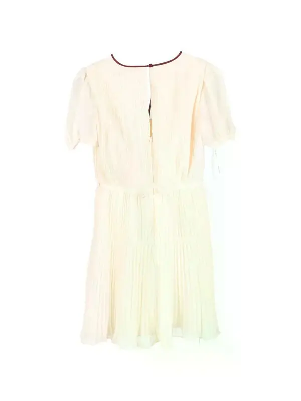 SELF-PORTRAIT Pleated Macramé-trim Mini Dress