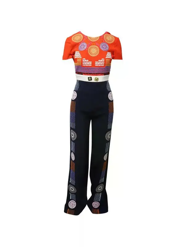 PETER PILOTTO Embroidered Tartan Jumpsuit - Black