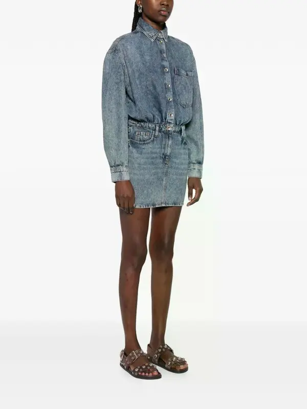 Patrizia Pepe Button Denim Shirt Dress