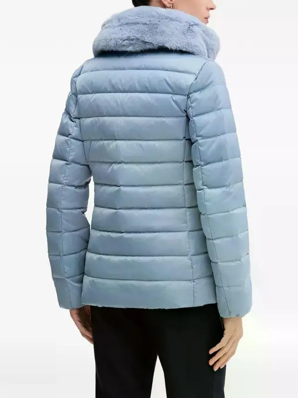Geox Textured Trim Quilted Jacket - Blue