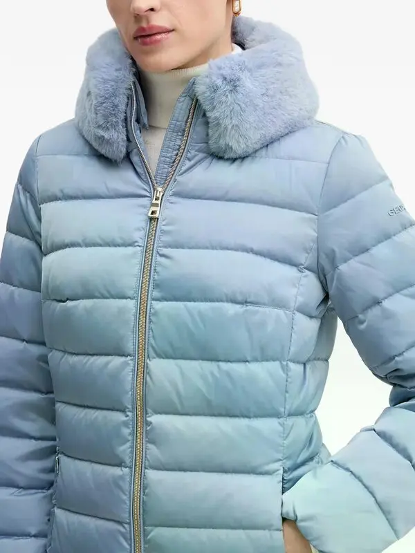 Geox Textured Trim Quilted Jacket - Blue