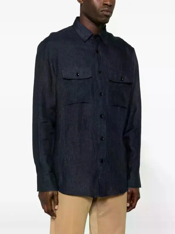 Brioni Button-up Linen Shirt