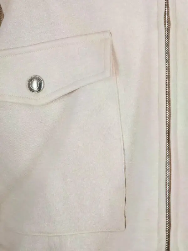 Eleventy Ribbed-knit Panelled Jacket - Neutrals