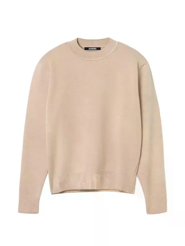 Jacquemus Logo-embroidered Piqué Sweater - Neutrals