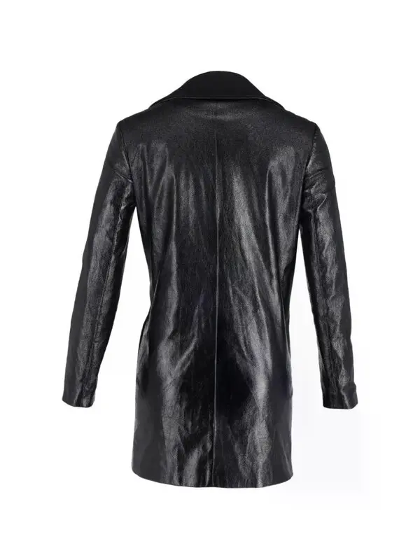 Maje Double-breasted Leather Coat