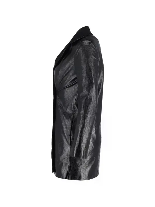 Maje Double-breasted Leather Coat
