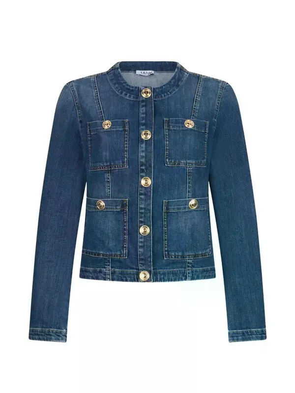 Liu Jo Denim Jacket With Logo Buttons - Blue