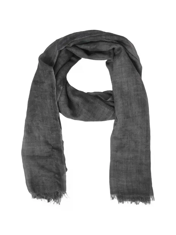 120% Lino Fringed Wool Scarf - Grey