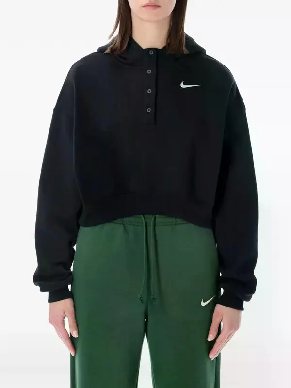 Nike Phoenix Cropped Hoodie - Black