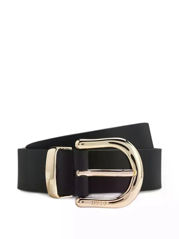 Hugo Leather Buckle Belt - Black