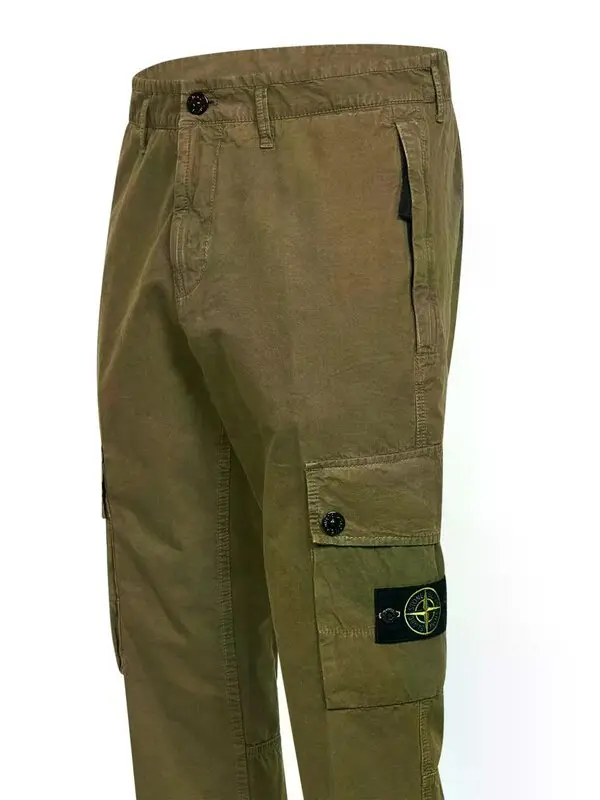 Stone Island Logo-patch Cargo Trousers - Green