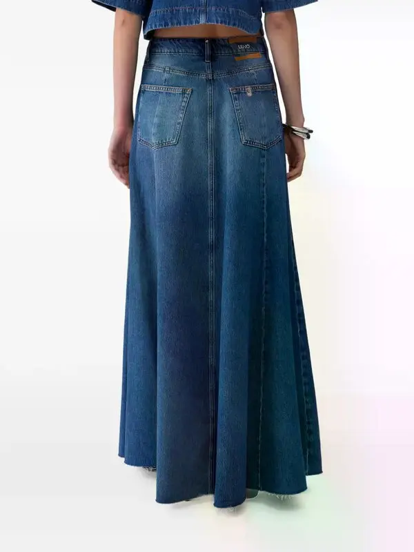 Liu Jo Stonewash Frayed Maxi Skirt