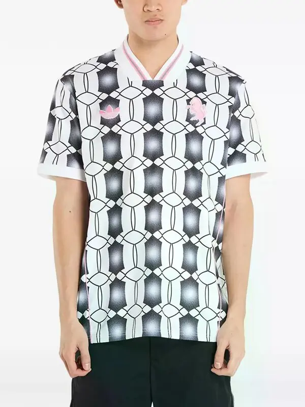 Adidas X Juventus Graphic Print V-neck T-shirt