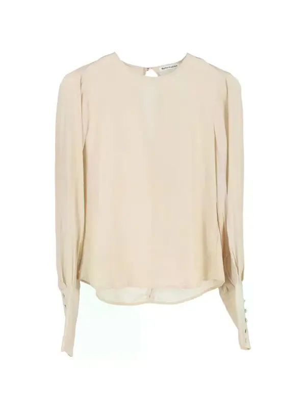 REFORMATION Crew-neck Long-sleeve Blouse