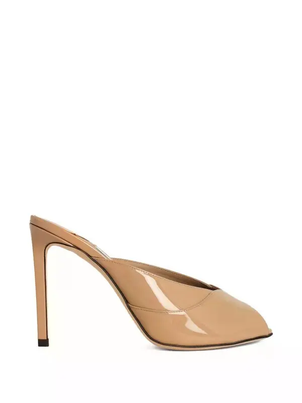 JIMMY CHOO Brigitte Patent Leather Sandals - Neutrals