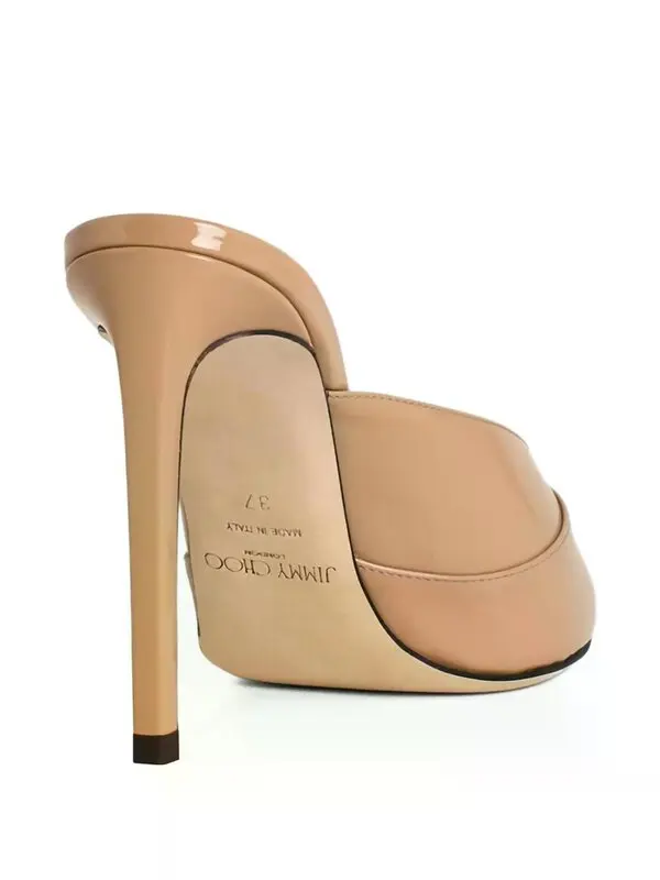 JIMMY CHOO Brigitte Patent Leather Sandals - Neutrals