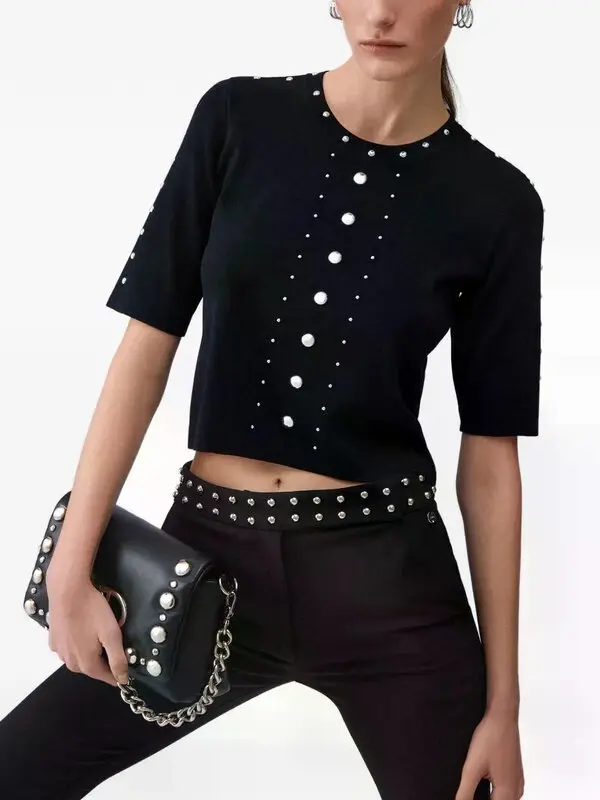 Liu Jo Stud-embellished Knit Top - Black