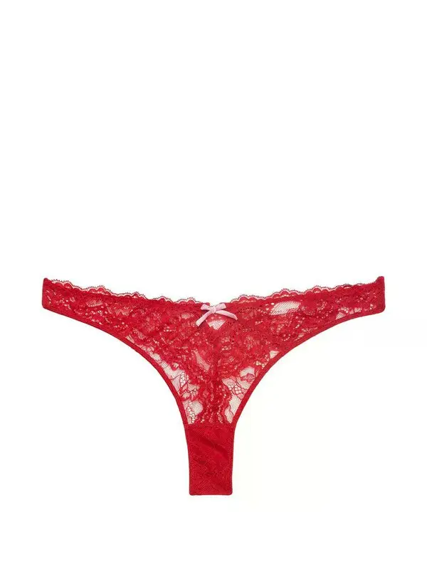 Fleur Du Mal Bianca Bow-detail Thong - Red