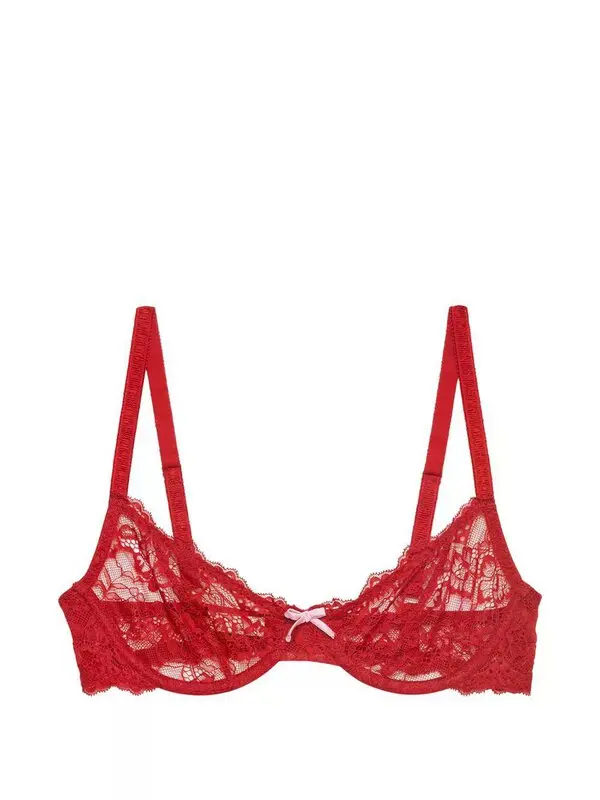 Fleur Du Mal Bianca Bow-detail Bra - Red