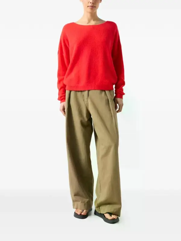 American Vintage Long-sleeve Boat-neck Sweater - Red