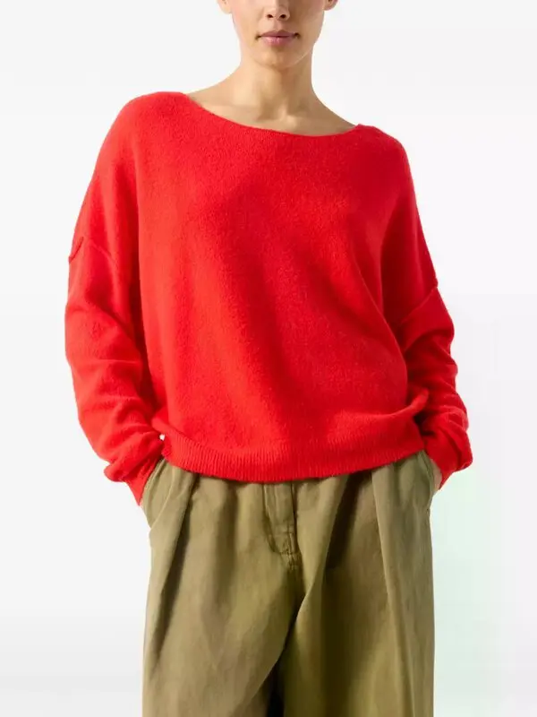 American Vintage Long-sleeve Boat-neck Sweater - Red