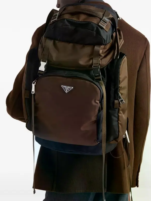 Prada Logo Plaque Buckled Backpack