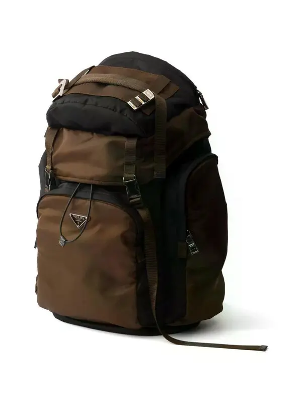 Prada Logo Plaque Buckled Backpack