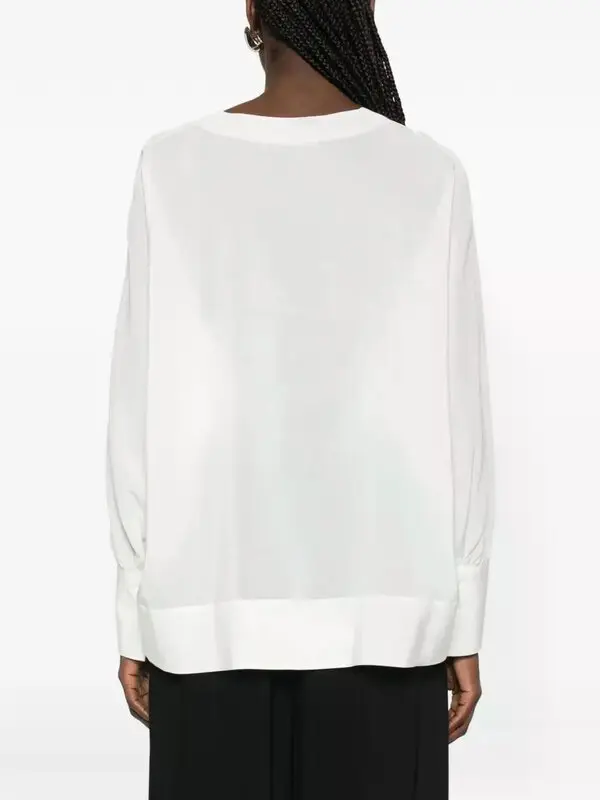 Ermanno Scervino Cuff Silk Knitwear - White