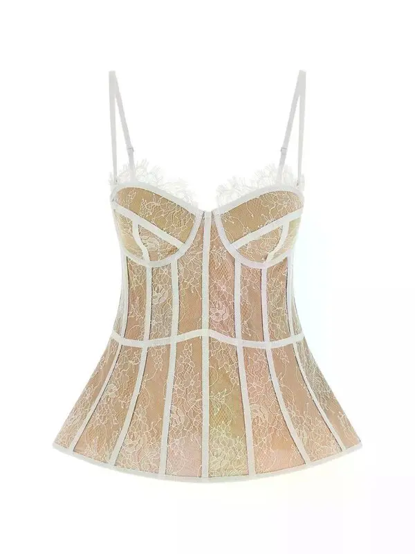 Giuseppe Di Morabito Lace Bustier Top - Neutrals